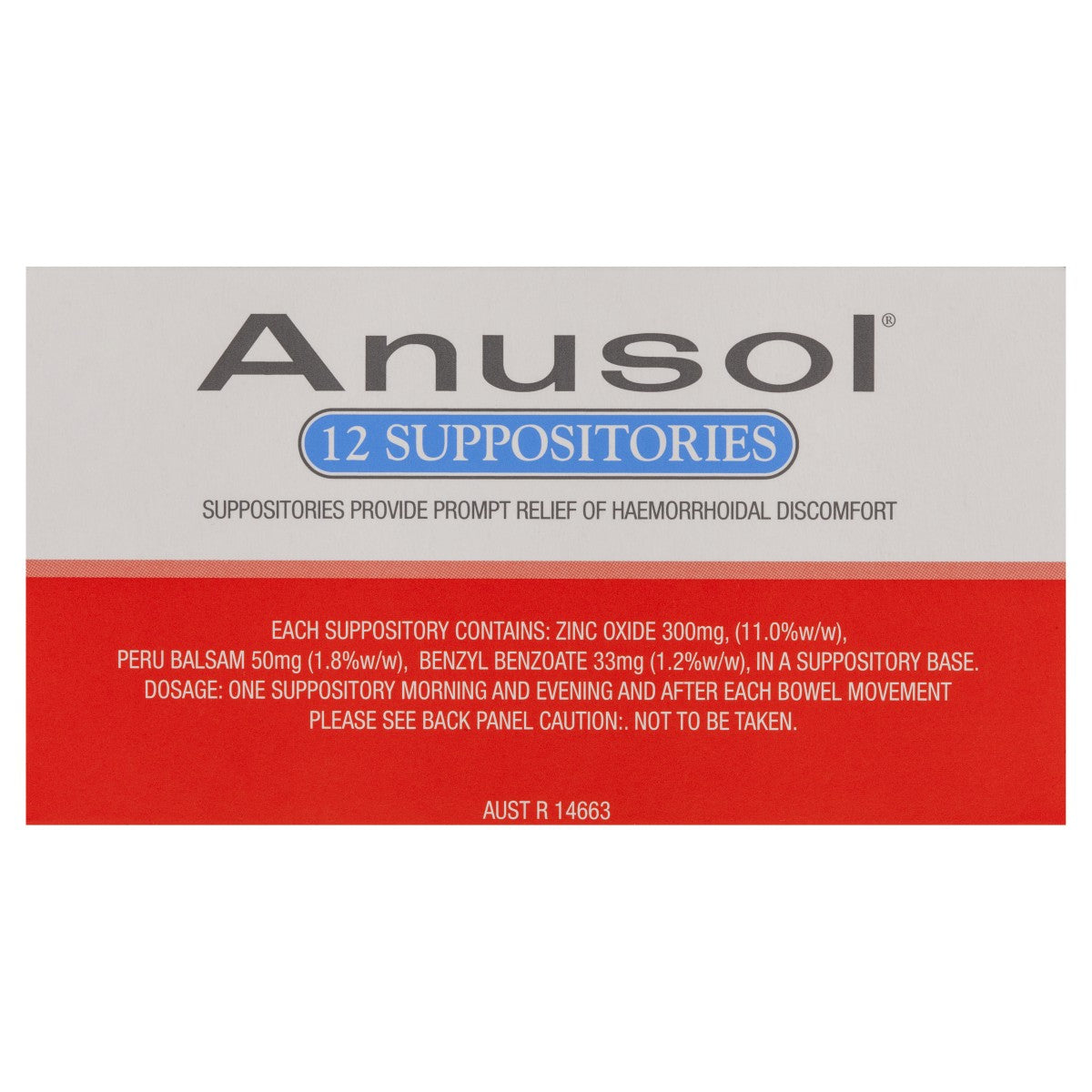 Anusol Suppositories 12 | Eclipse Pharmacy