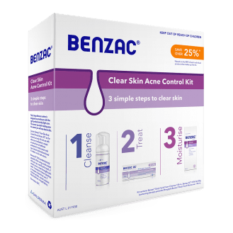 Benzac Clear Skin Acne Control Kit 3 Steps | Eclipse Pharmacy